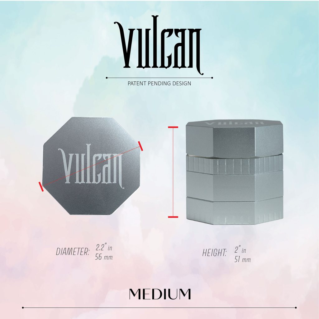 Vulcan 56mm Fully Magnetic 4pc Herb Grinder-Silver - Octodabz
