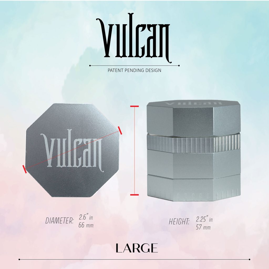 Vulcan 66mm Fully Magnetic 4pc Herb Grinder-Silver - Octodabz
