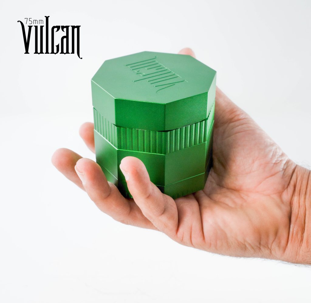 Vulcan 75mm Fully Magnetic 4pc Herb Grinder-Green - Octodabz