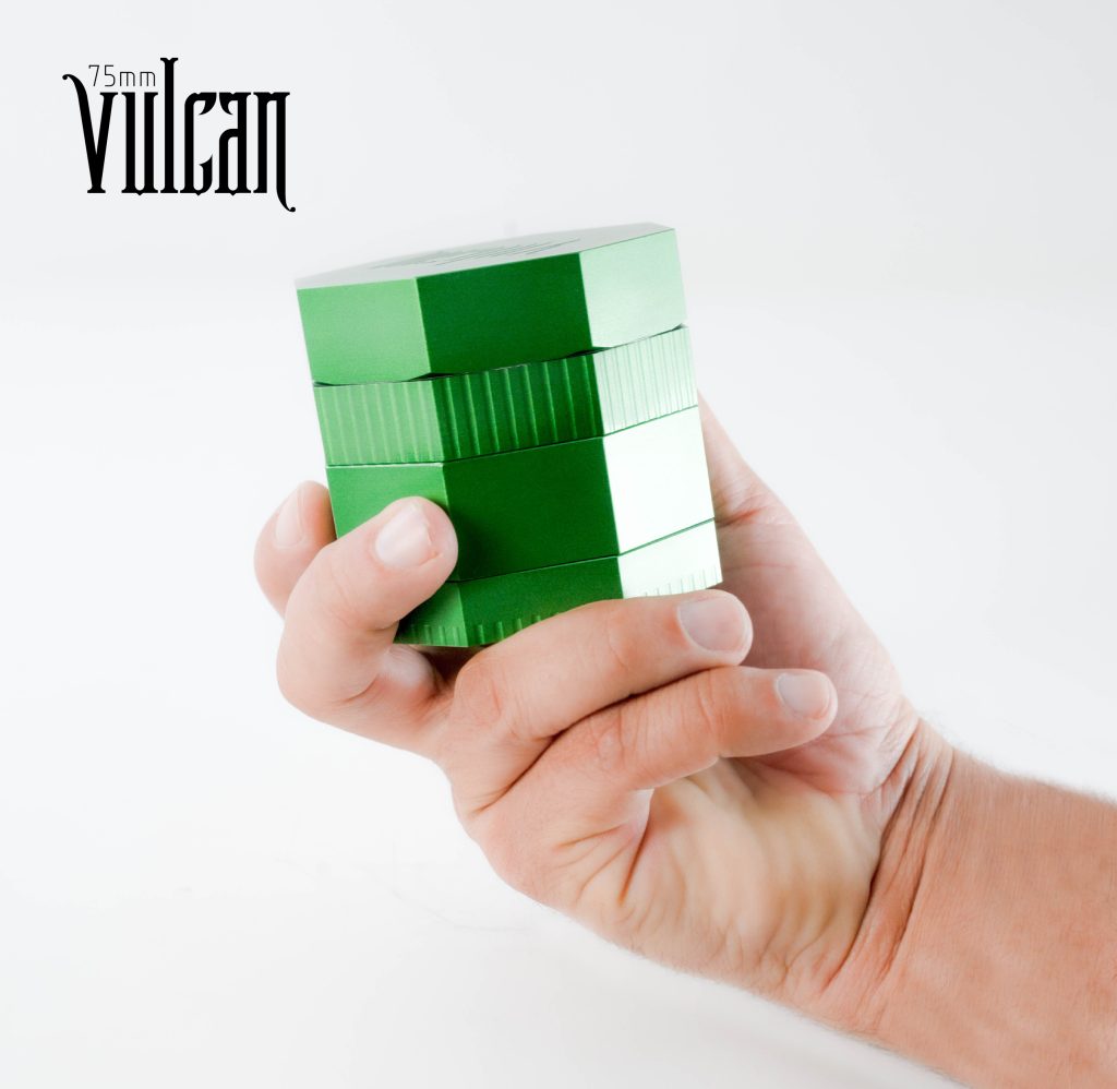 Vulcan 75mm Fully Magnetic 4pc Herb Grinder-Green - Octodabz