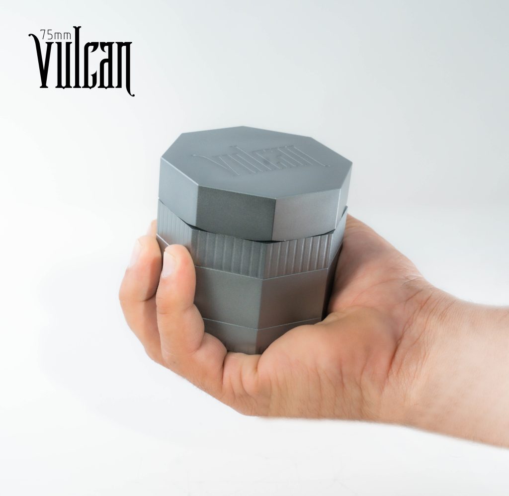 Vulcan 75mm Fully Magnetic 4pc Herb Grinder-Grey - Octodabz